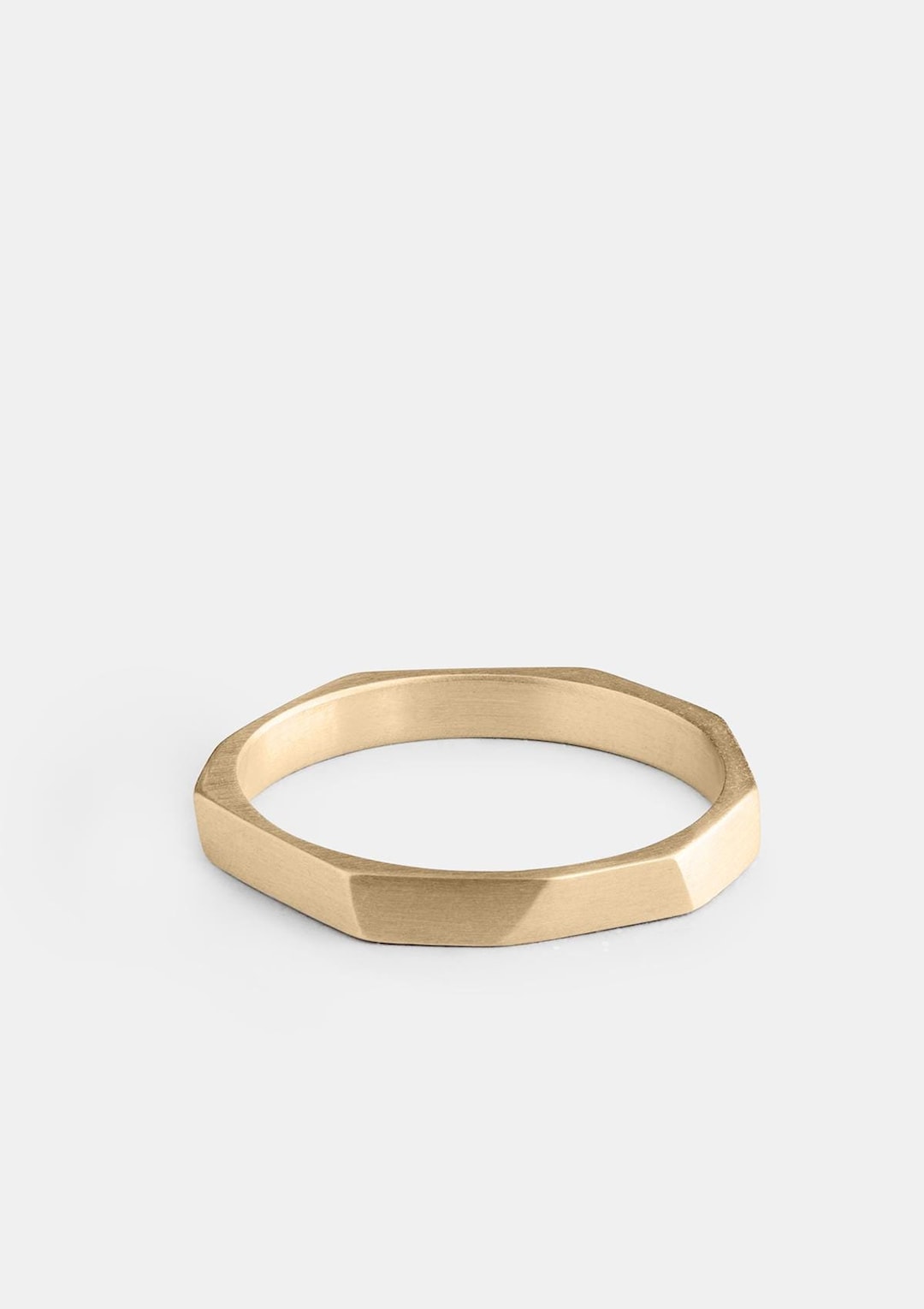 Edge Ring in Gold Matte, 14K Solid Gold Ring, Matte Gold Ring, 585 Gold ...