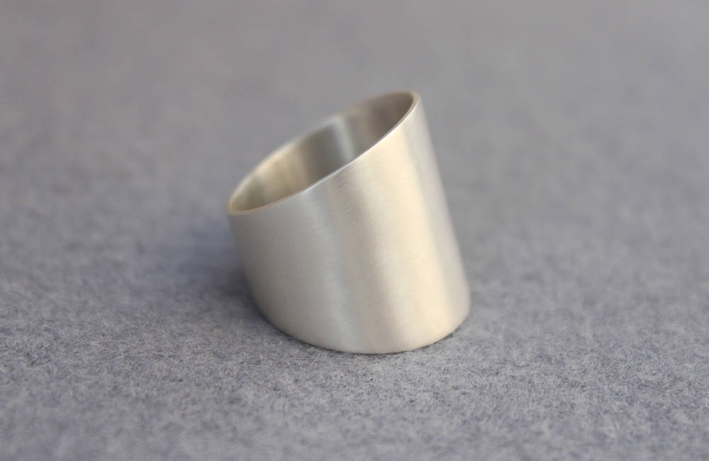 Long Silver Ring Large Silver Ring Wide Tube Ring Extra - Etsy Israel