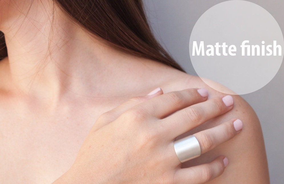 Long Silver Ring Large Silver Ring Wide Tube Ring Extra - Etsy Israel