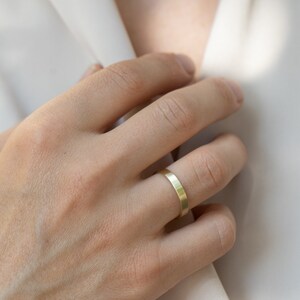 Matte Wedding Rings, 14K Wedding Ring Set, Solid Gold Wedding Rings ...