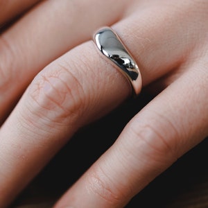 Isla Ring, Sterling Silver Ring, Curved Ring, Wave Silver Ring, Wavy Ring, Organic Shape Ring ...