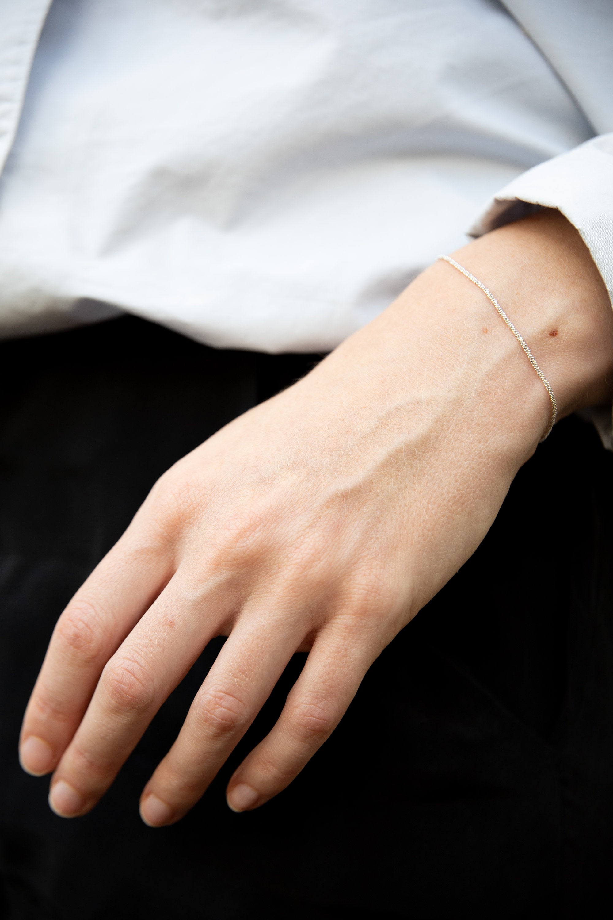 Sterling Silver Bracelet, Silver Bracelet for Woman, Thin Chain ...