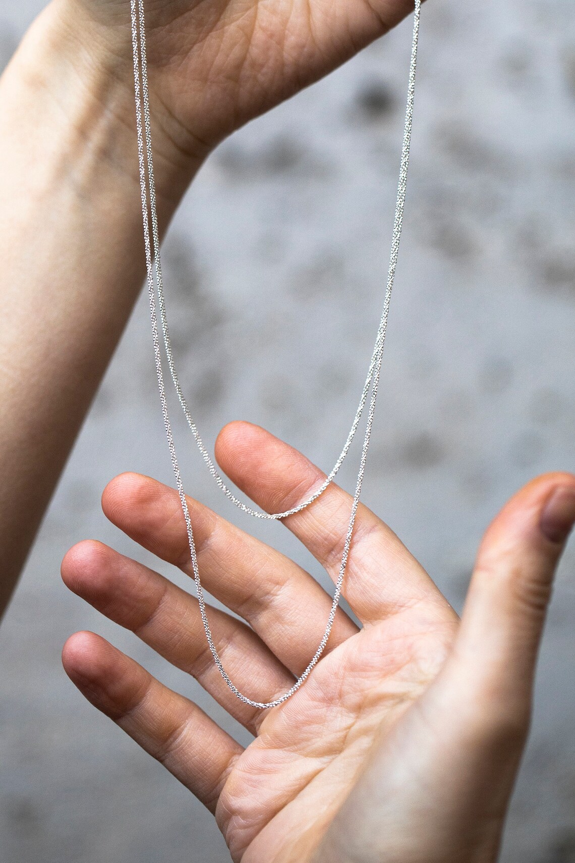 Silver Layering Necklace, Double Layered Necklace, Multi Chain Necklace ...