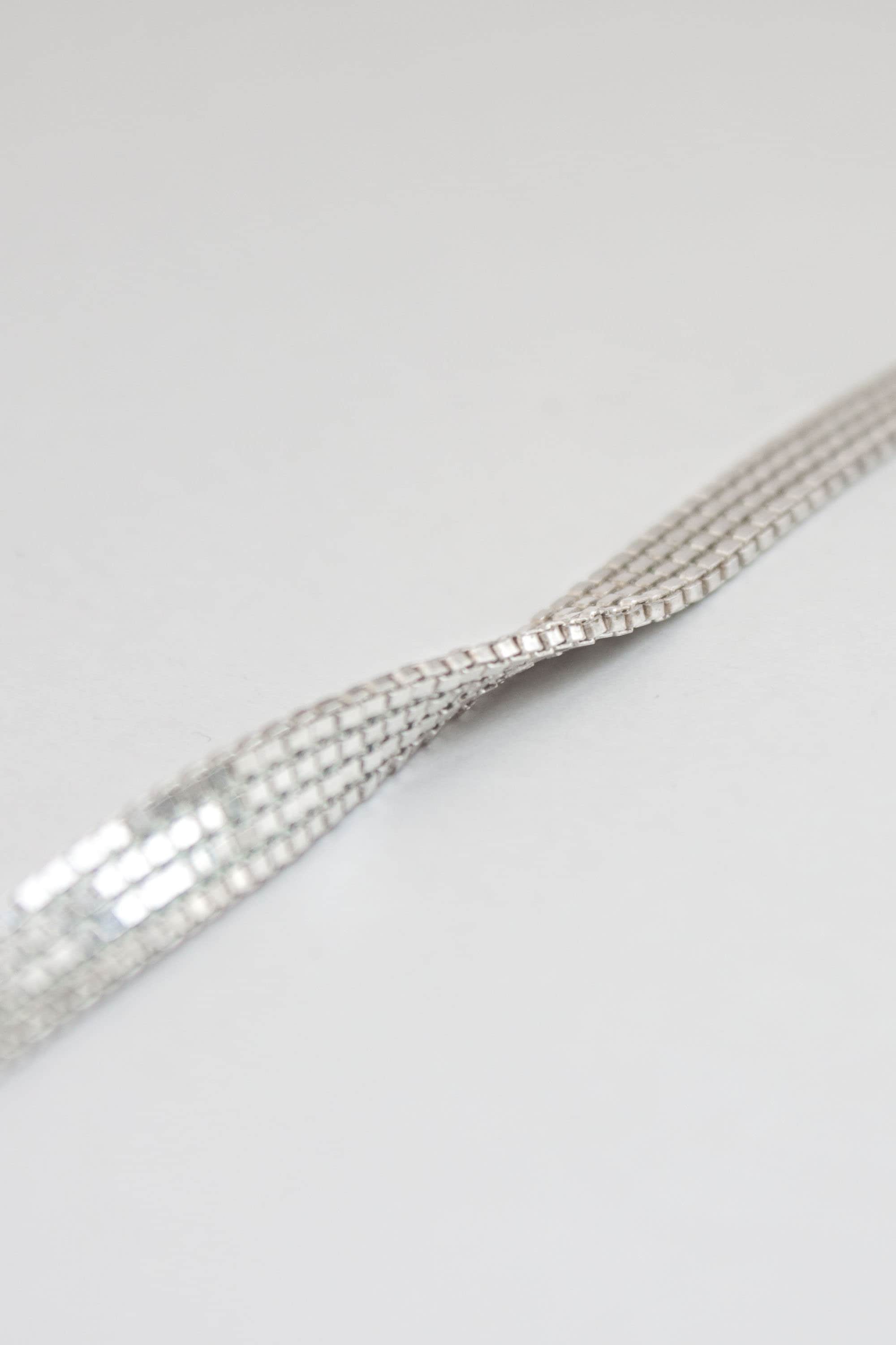 Silver Chain Choker Flat Chain Necklace Sterling Silver | Etsy