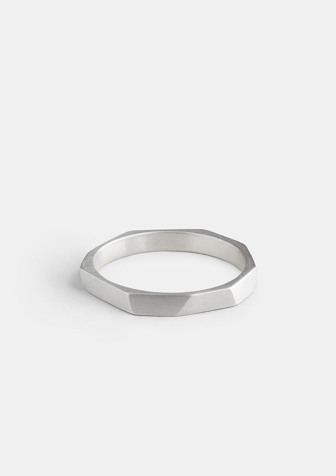 Edge Ring in Silver, Mens Silver Ring 925, 2.5 Mm Silver Ring, Matte ...
