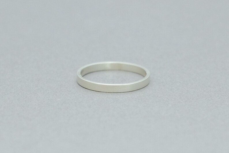 Silver Band Ring Set Stacking Rings Silver Flat Band Ring | Etsy
