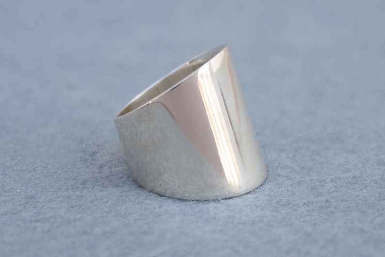 Large Silver Ring Long Silver Ring Extra Wide Cuff Ring | Etsy
