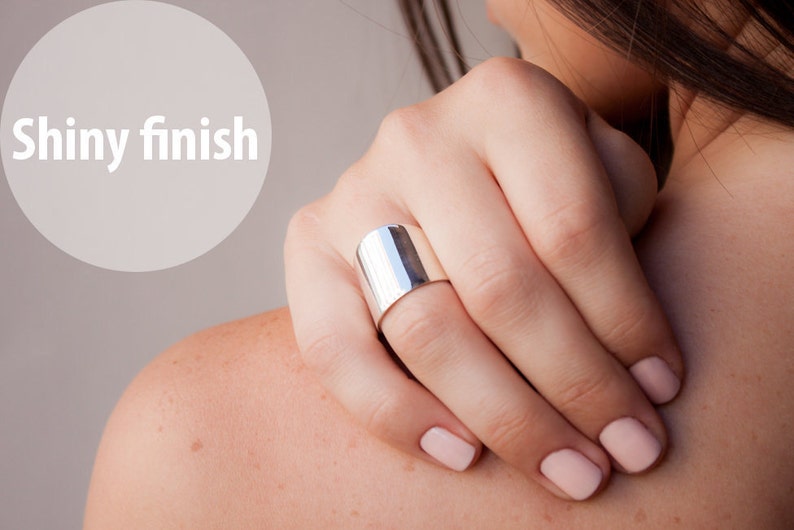 Large Silver Ring Long Silver Ring Extra Wide Cuff Ring | Etsy