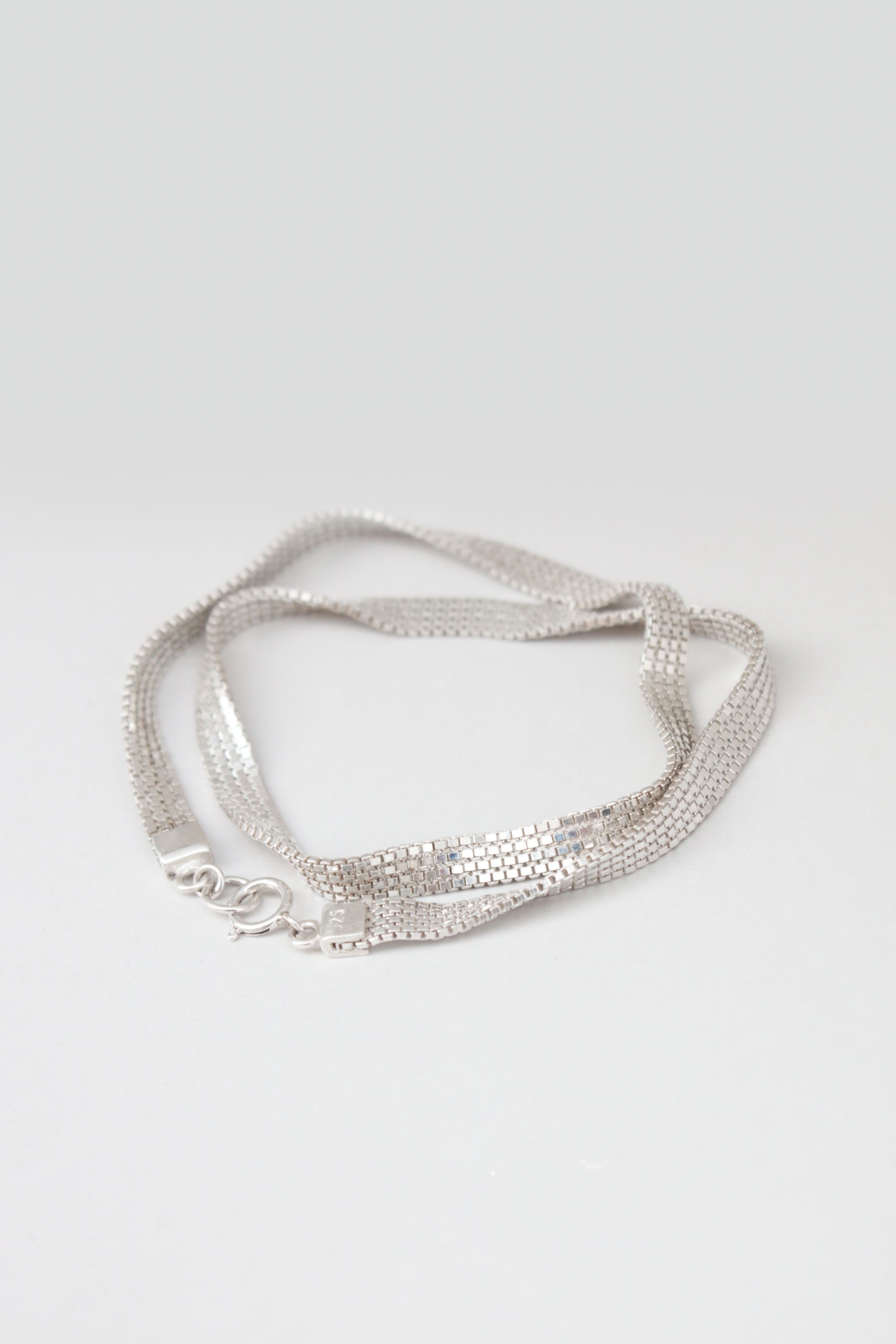 Silver Chain Choker Flat Chain Necklace Sterling Silver | Etsy