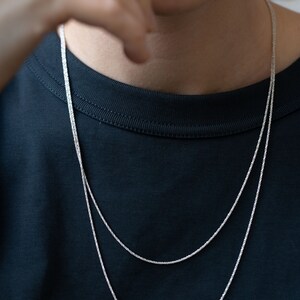 Silver Layering Necklace, Double Layered Necklace, Multi Chain Necklace ...