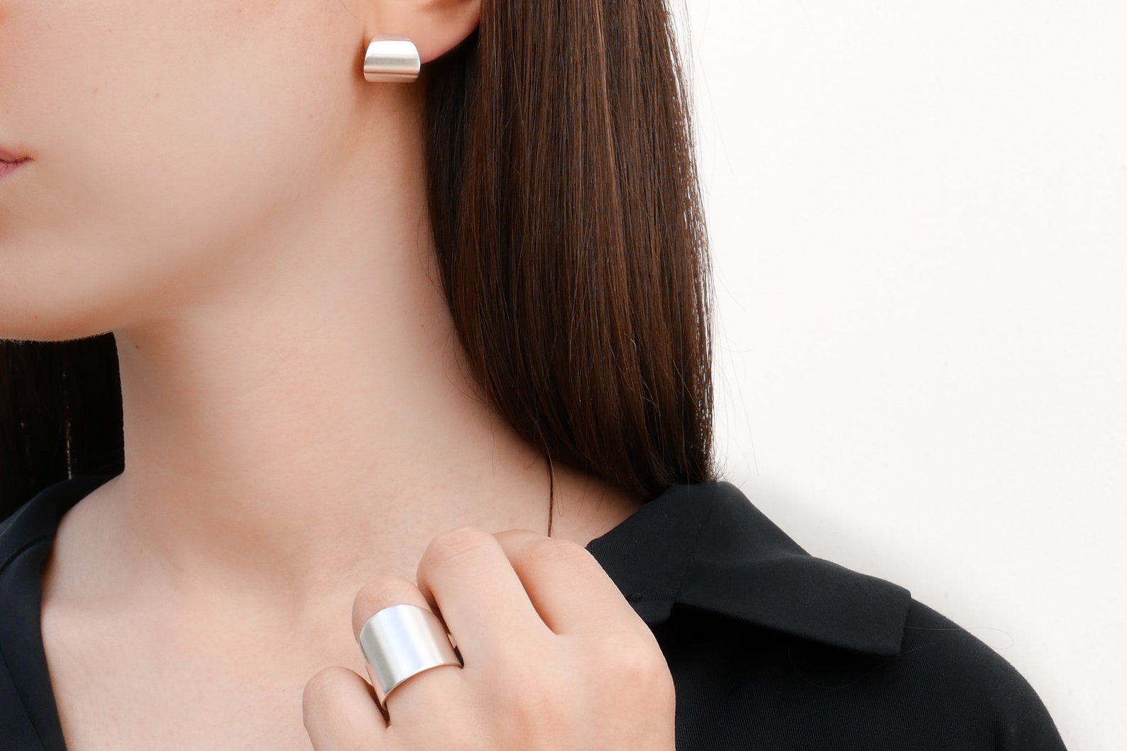 Long Silver Ring Large Silver Ring Wide Tube Ring Extra - Etsy Israel