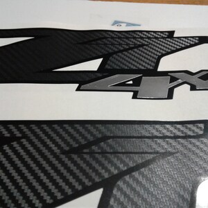 Z71 4x4 decals sticker carbon fiber and brushed chromo | Etsy