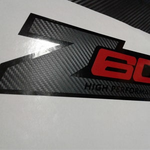 Z60 High Performance Decals Sticker Fiber Carbono Silverado Truck (set ...