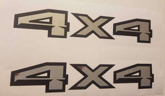 4X4 decal stickers black and chromo silverado truck chevrolet | Etsy