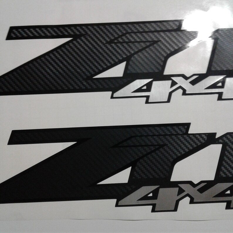 Z71 4x4 decals sticker carbon fiber and brushed chromo | Etsy