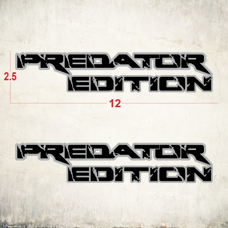 Predator Edition Vinyl Decal Sticker Black Matte and Silver set - Etsy