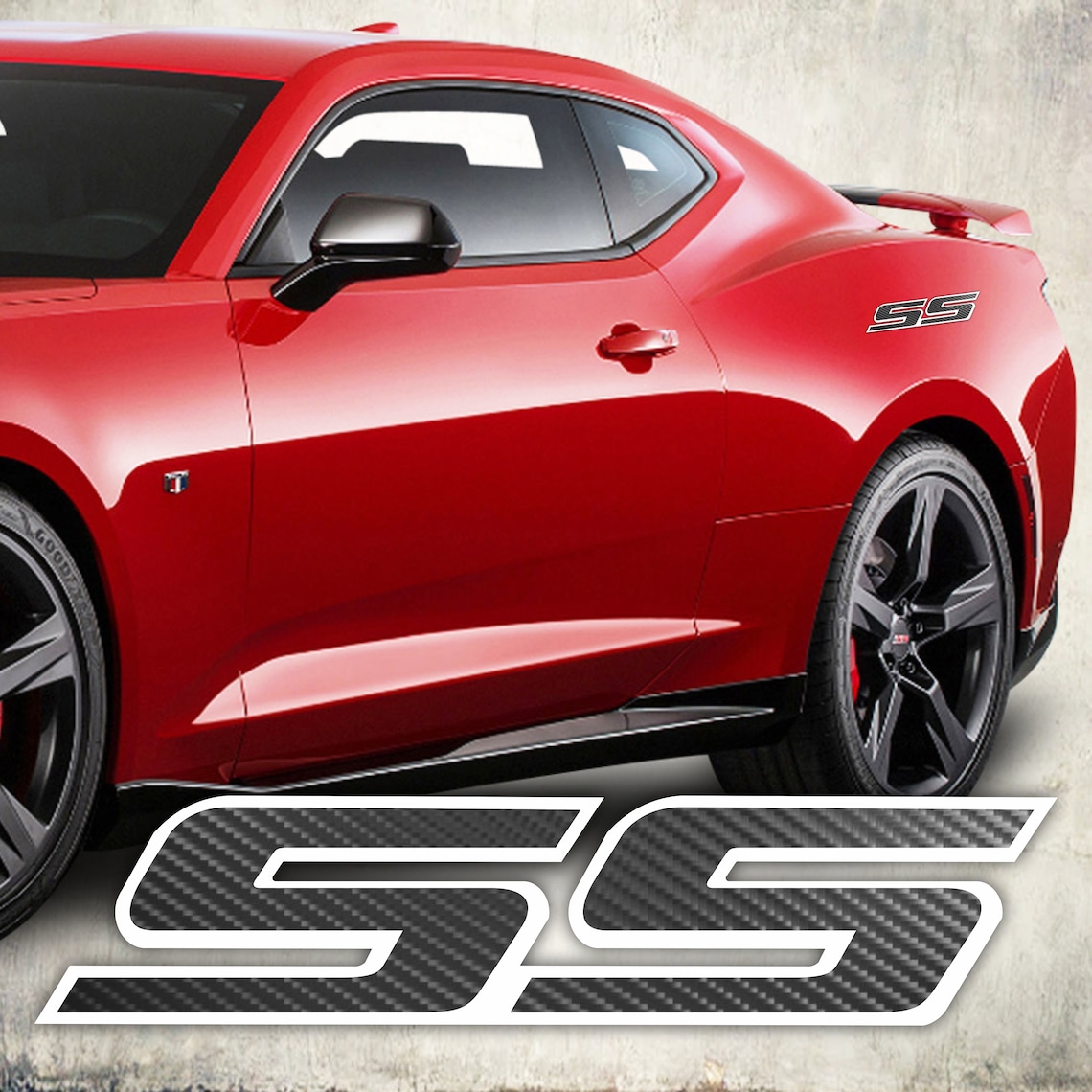 Camaro Ss Stickers Decal Fiber Carbon 8 X 18 | Etsy