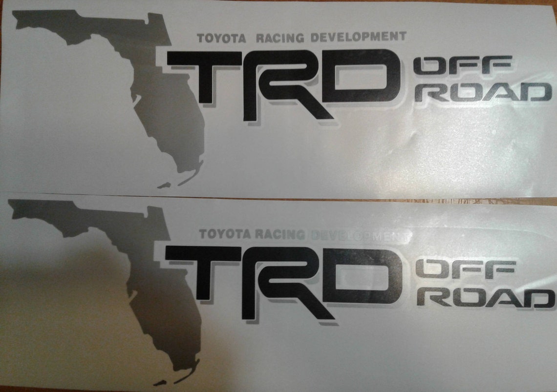 TRD Map Florida Decal Sticker Gray and Black Matte ( 17" X 6" ) SET - Etsy