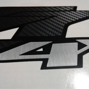 Z71 4x4 decals sticker carbon fiber and brushed chromo | Etsy