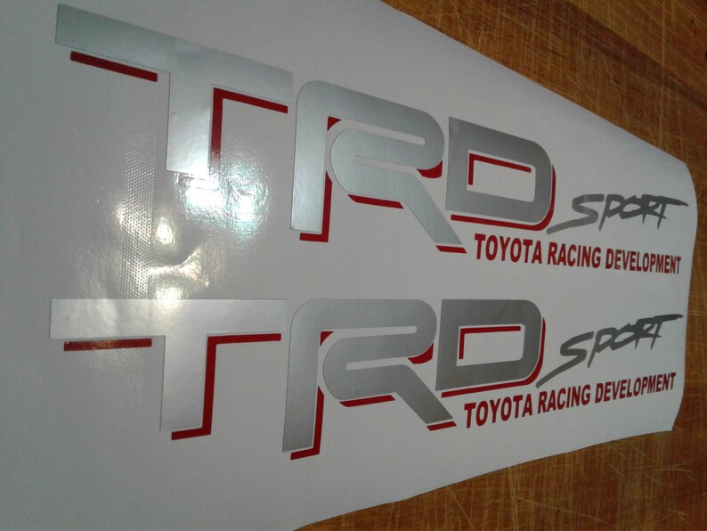 TRD sport decal sticker gray and red SET 17 x4 | Etsy