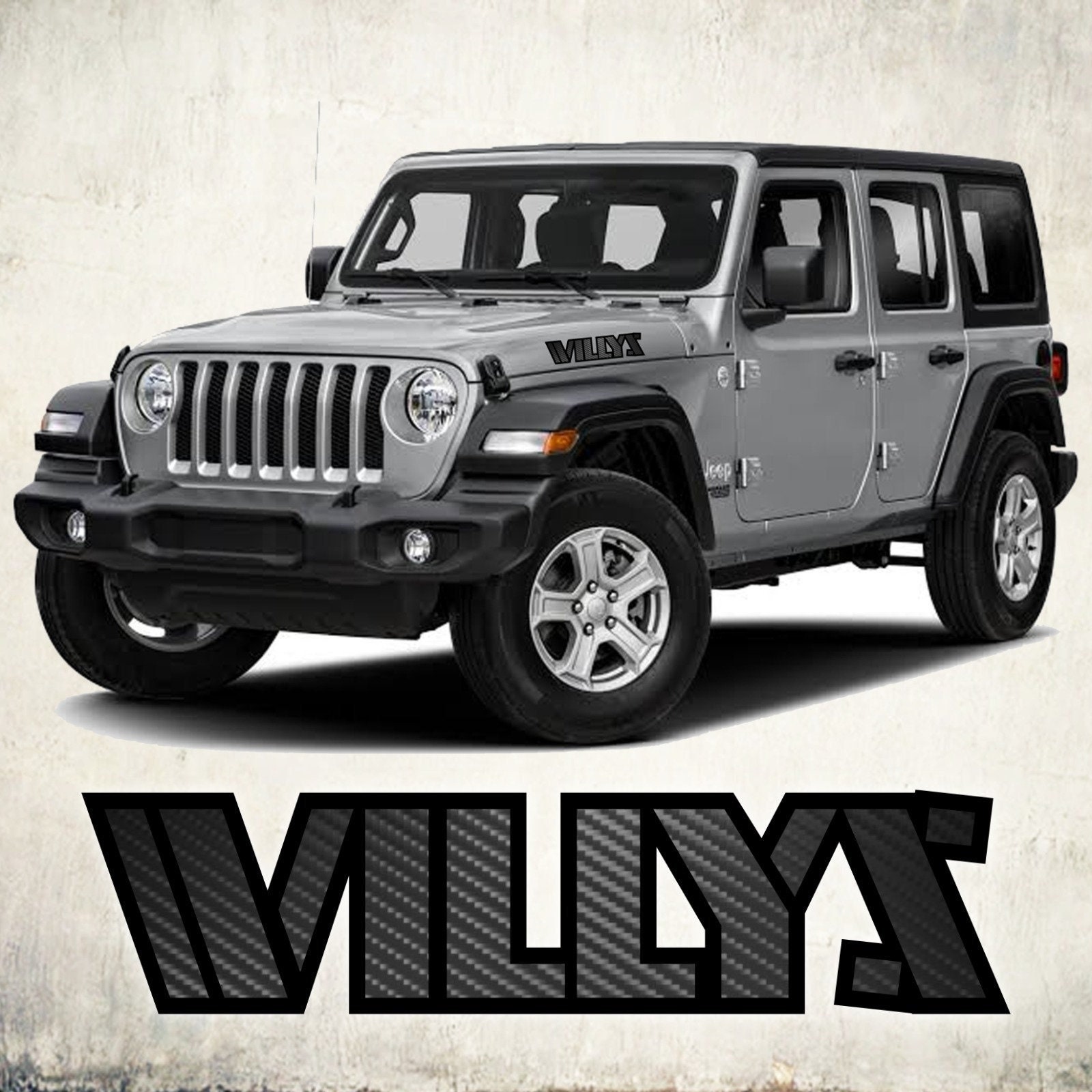 Willys Carbon Fiber Black, Decal Sticker SET, Cut - Etsy