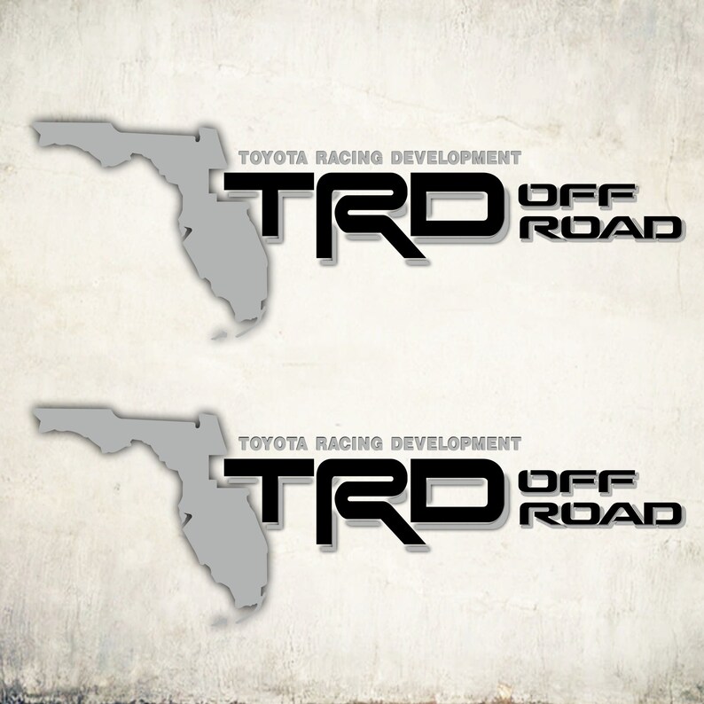 TRD Map Florida Decal Sticker Gray and Black Matte 17 | Etsy