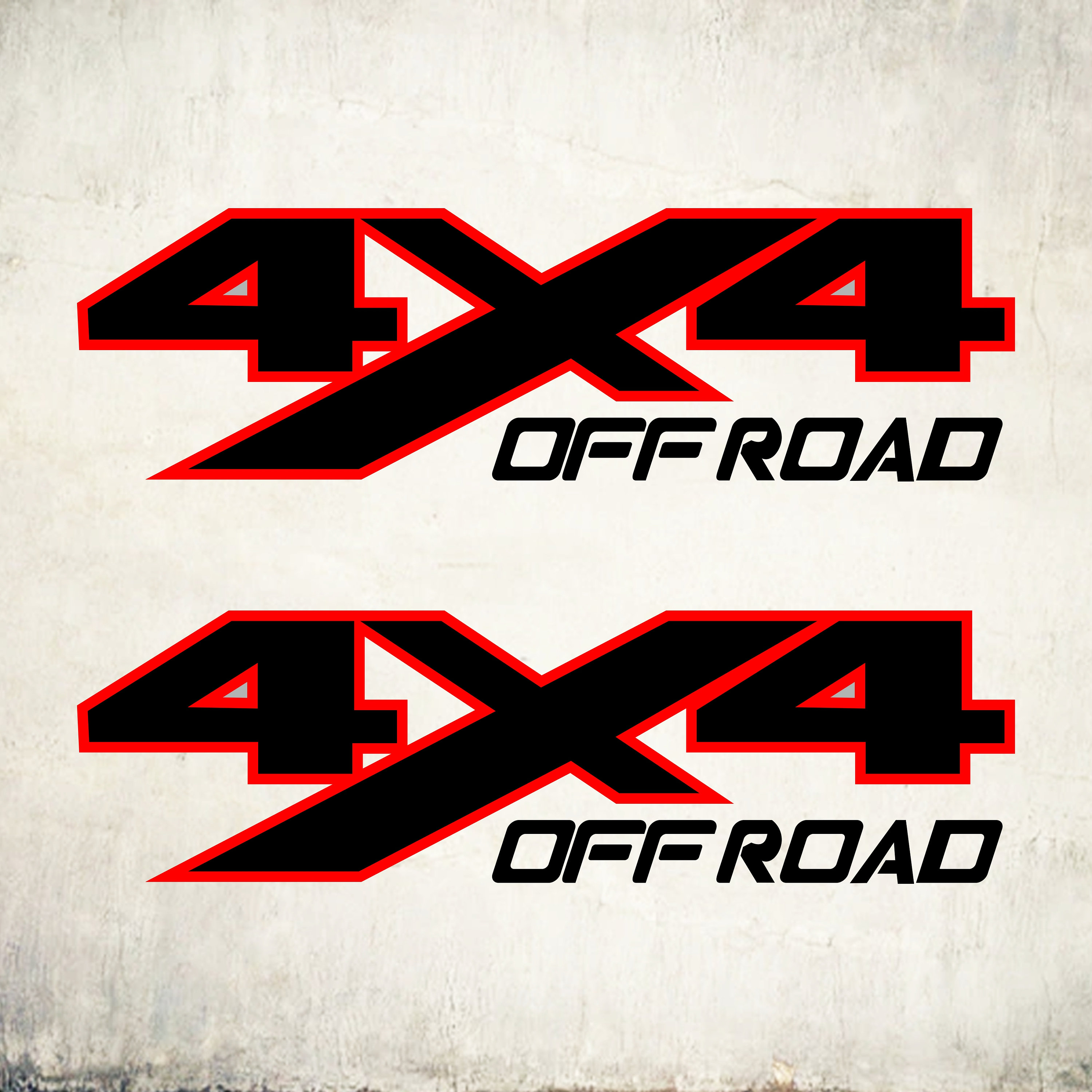 4x4 off Road Decal Sticker Black Matte and Red SILVERADO TRUCK ...