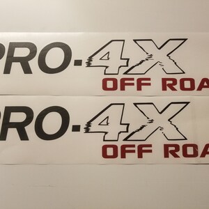 PRO 4X off Road Decal Sticker Black Matte and Red SET Truck Cut Vinyl ...