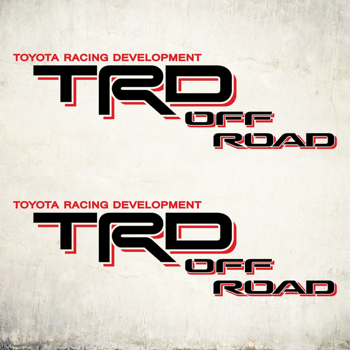TOYOTA TRD off Road Decal Sticker Black Matte and Red SET - Etsy