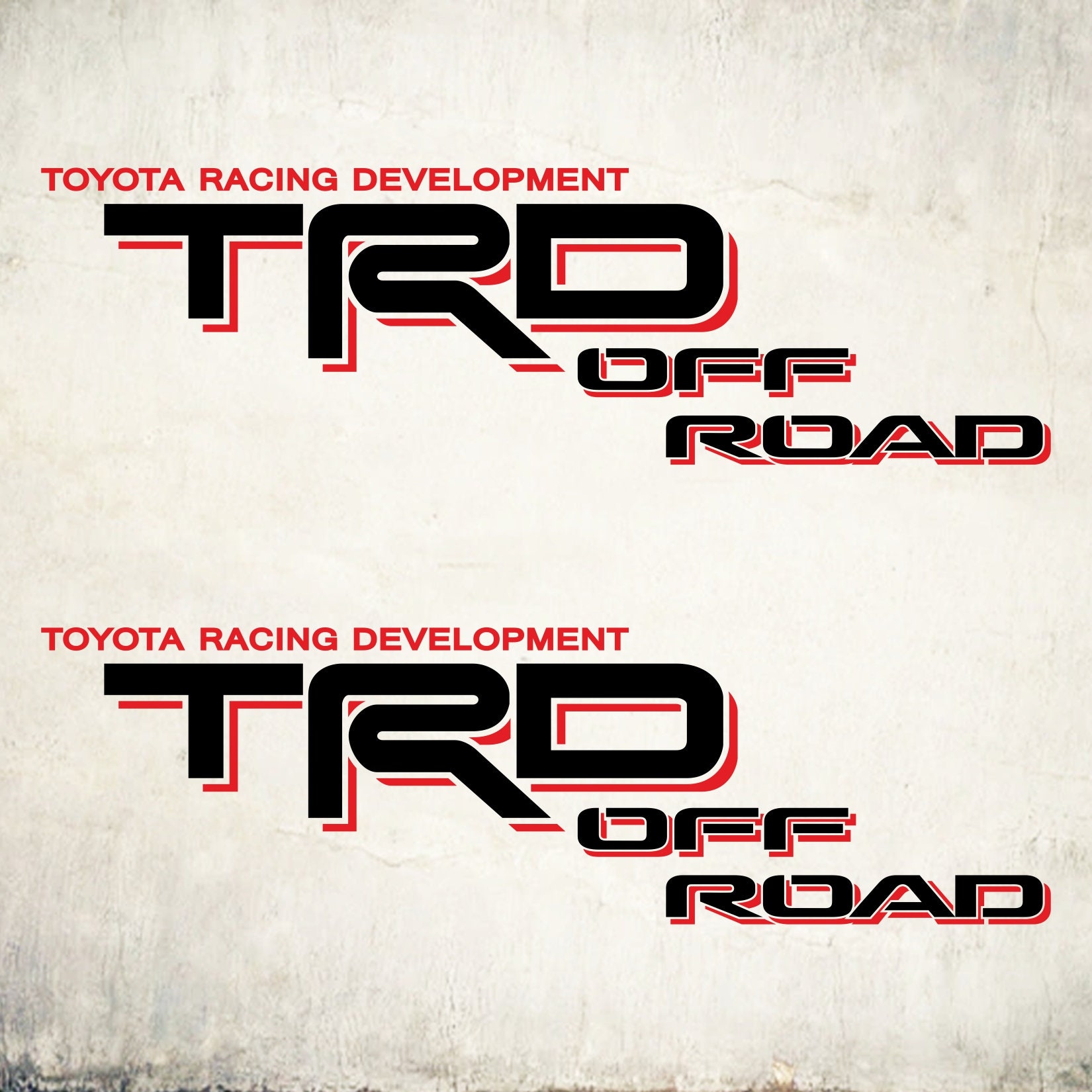 TOYOTA TRD off Road Decal Sticker Black Matte and Red SET - Etsy