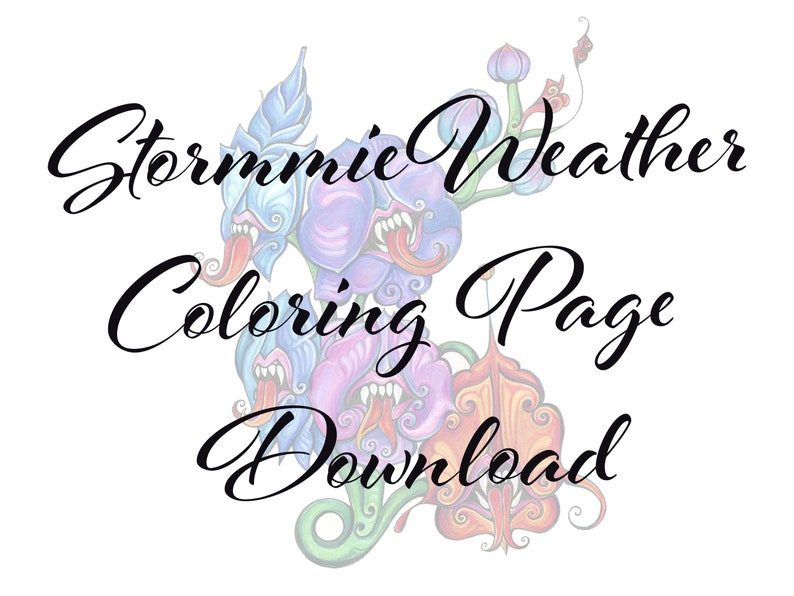Orchid Drawing, Color Page, Instant Download, Stormmie’s Creatures ...