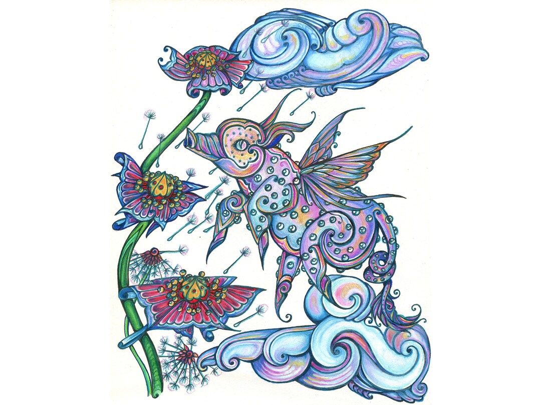 Flying Pig, Color Page, Instant Download, Stormmie’s Creatures ...