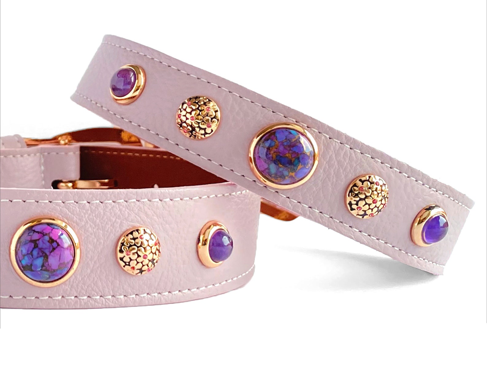 Dog Collar With Healing Gemstones and Crystals to Relax and Calm ...