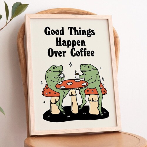 Retro Coffee Quote Print Coffee Shop Decor Retro Kitchen - Etsy