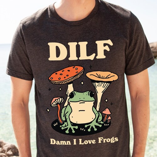 Retro Frog Tshirt Funny DILF Froggy Shirt Cottagecore Froggy - Etsy