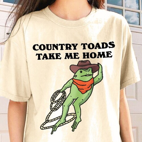 Cowboy Frog Tshirt Funny Western Froggy Shirt Cottagecore - Etsy
