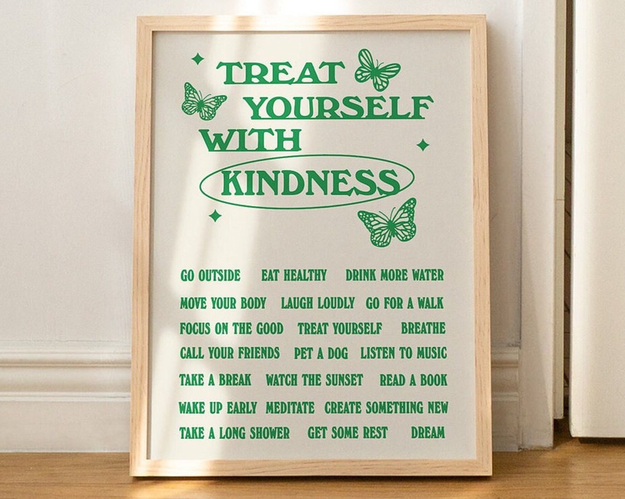 Affirmations Wall Print, Positive Self Care Poster