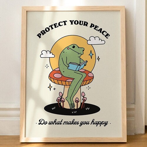 Colorful Frog Print Ballerina Wall Art Retro Saying Poster - Etsy