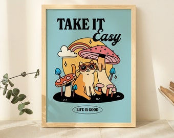 Retro Quote Art Print, Vintage Illustration Poster, Trendy 70s Print ...