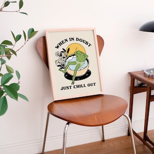 Retro Frog Wall Print, Carefree Frog, Positive Digital Download, Retro ...
