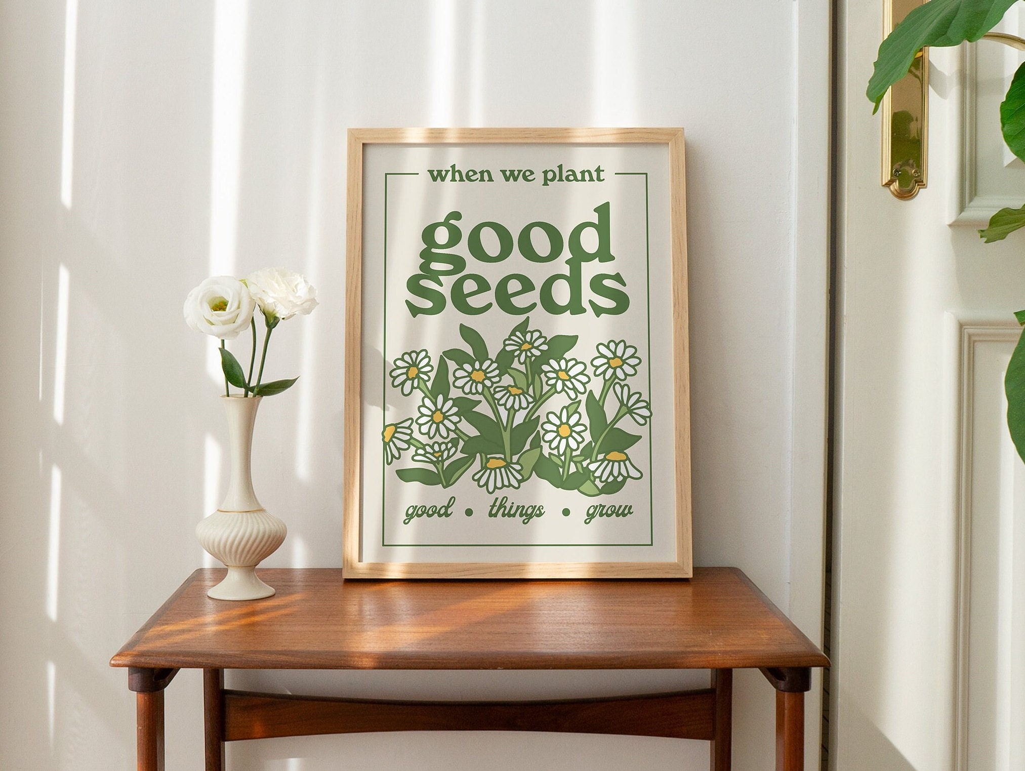 Retro Wildflowers Poster, Aesthetic Quote Print, Flower Market Print ...
