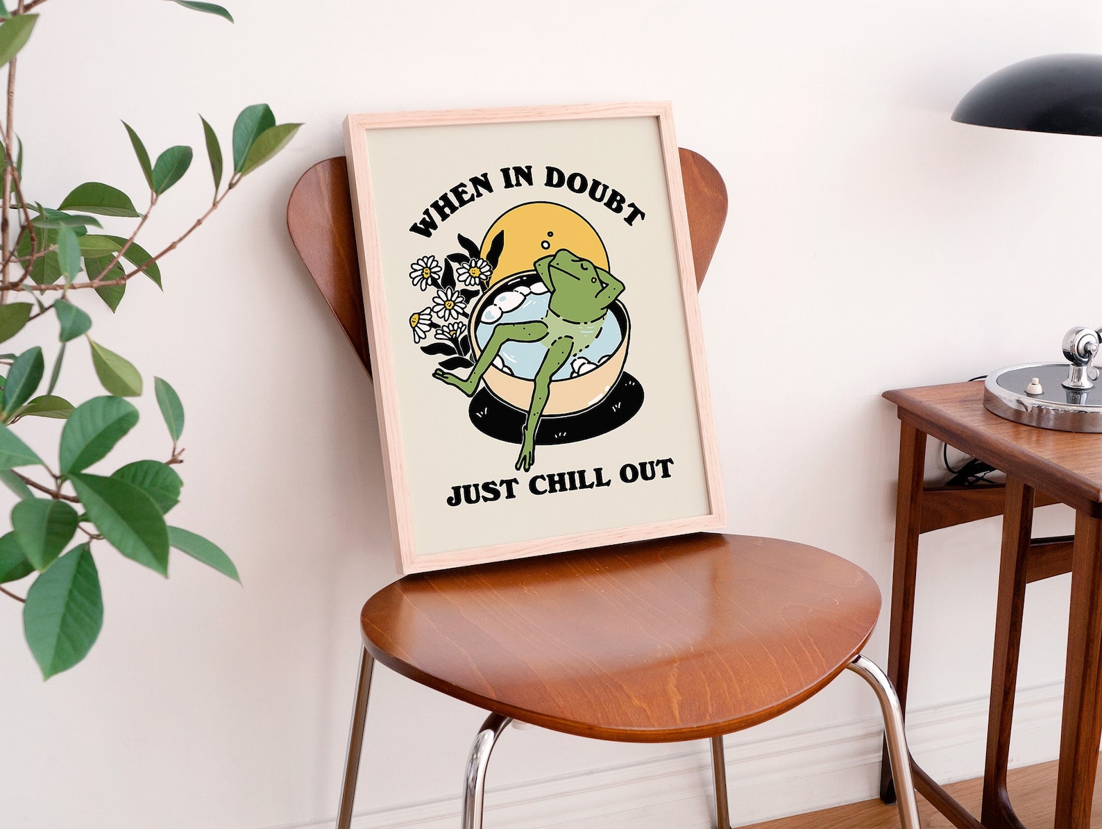 Retro Frog Wall Print Chill Quote Vintage Frog Retro - Etsy