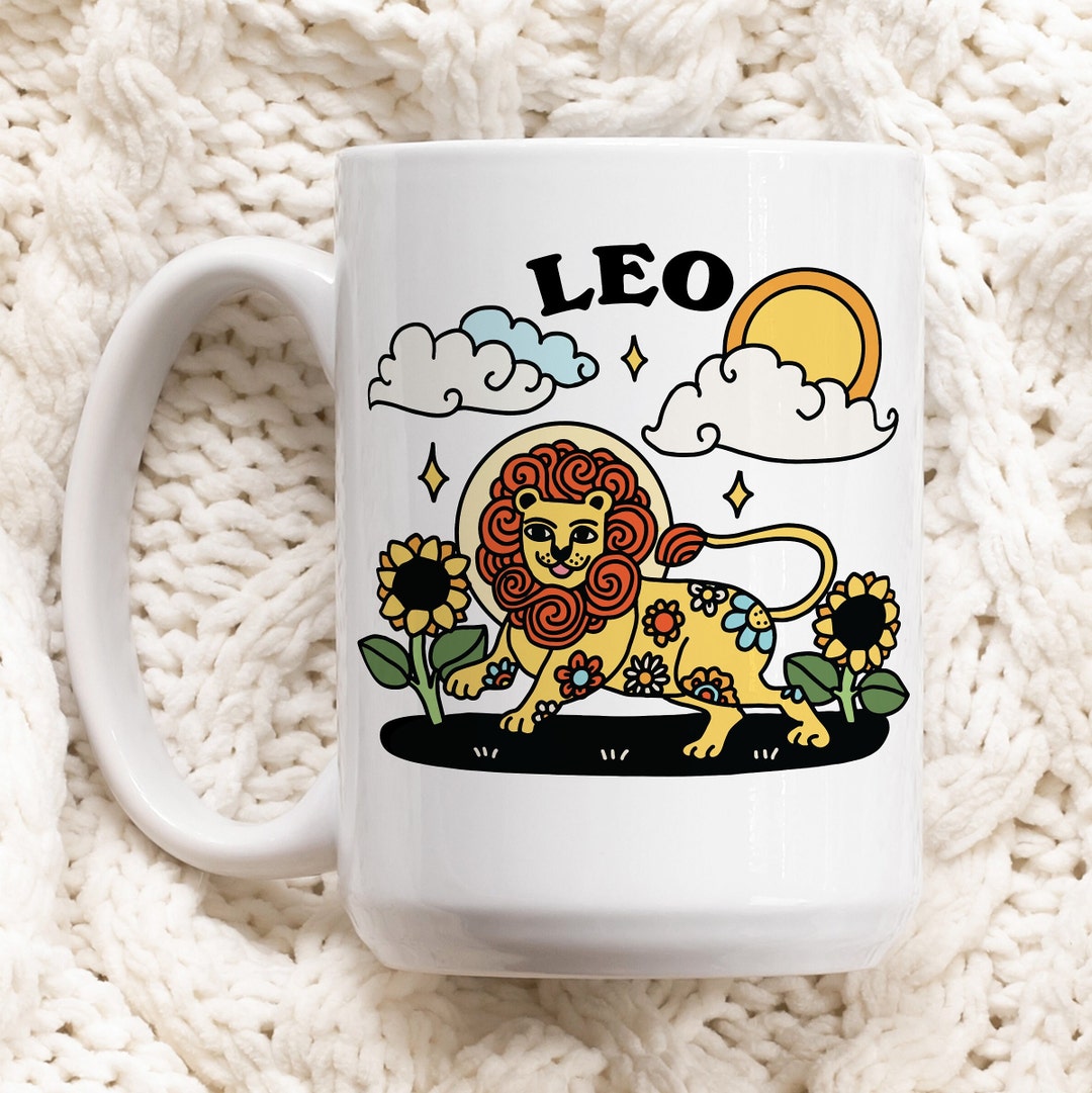 Retro Zodiac Mug, Leo Astrology Coffee Mug, Horoscope Birthday Gift ...