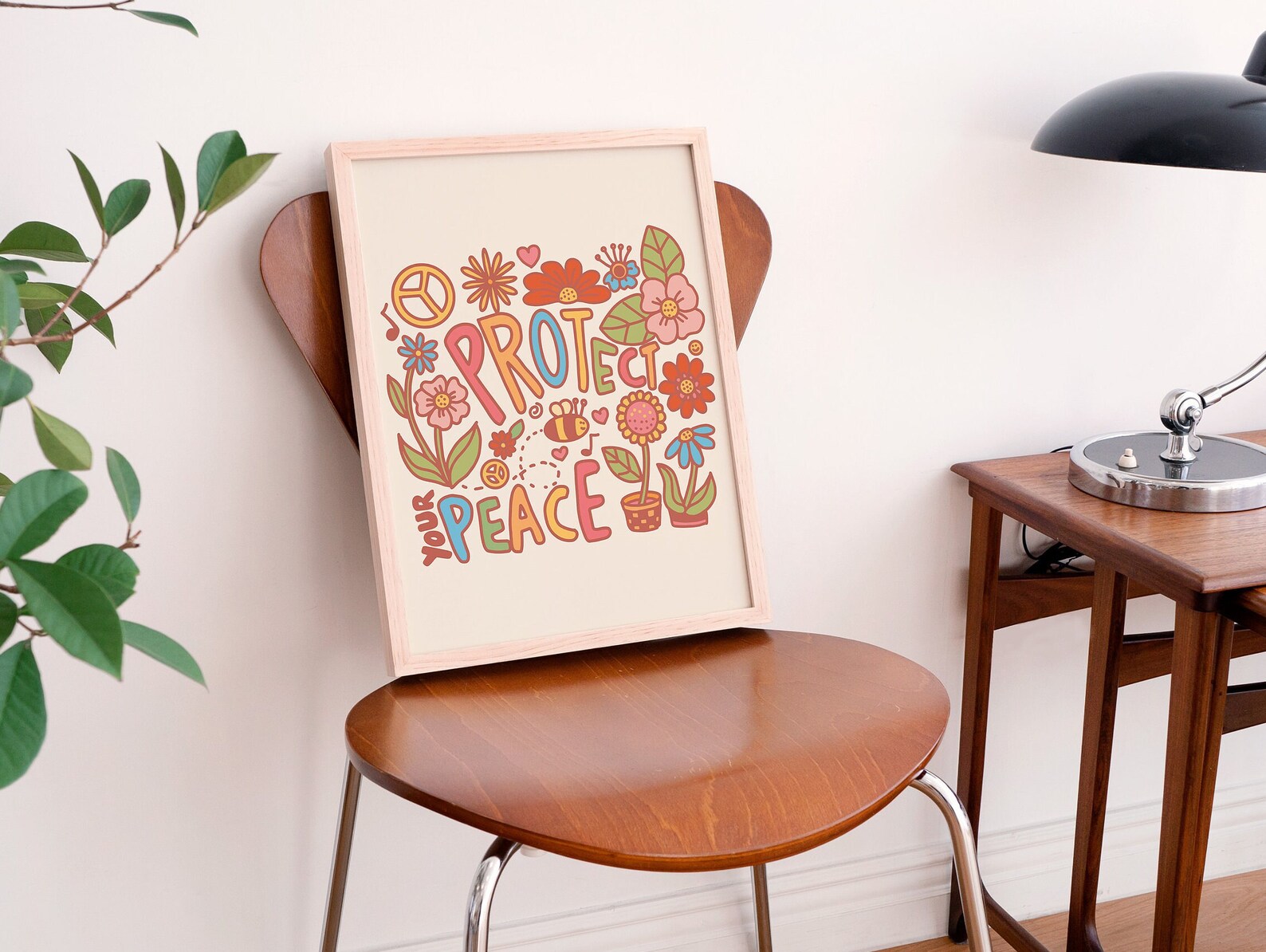 Retro Wildflower Poster Pastel Doodles Print Flower Market - Etsy