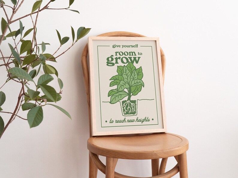 Retro Plant Poster, Aesthetic Botanical Print, Flowers Illustration ...