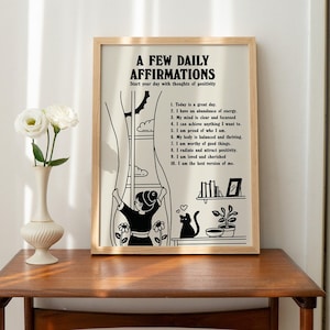 Affirmations Wall Print, Positive Affirmations Poster, Trendy 70s Print ...