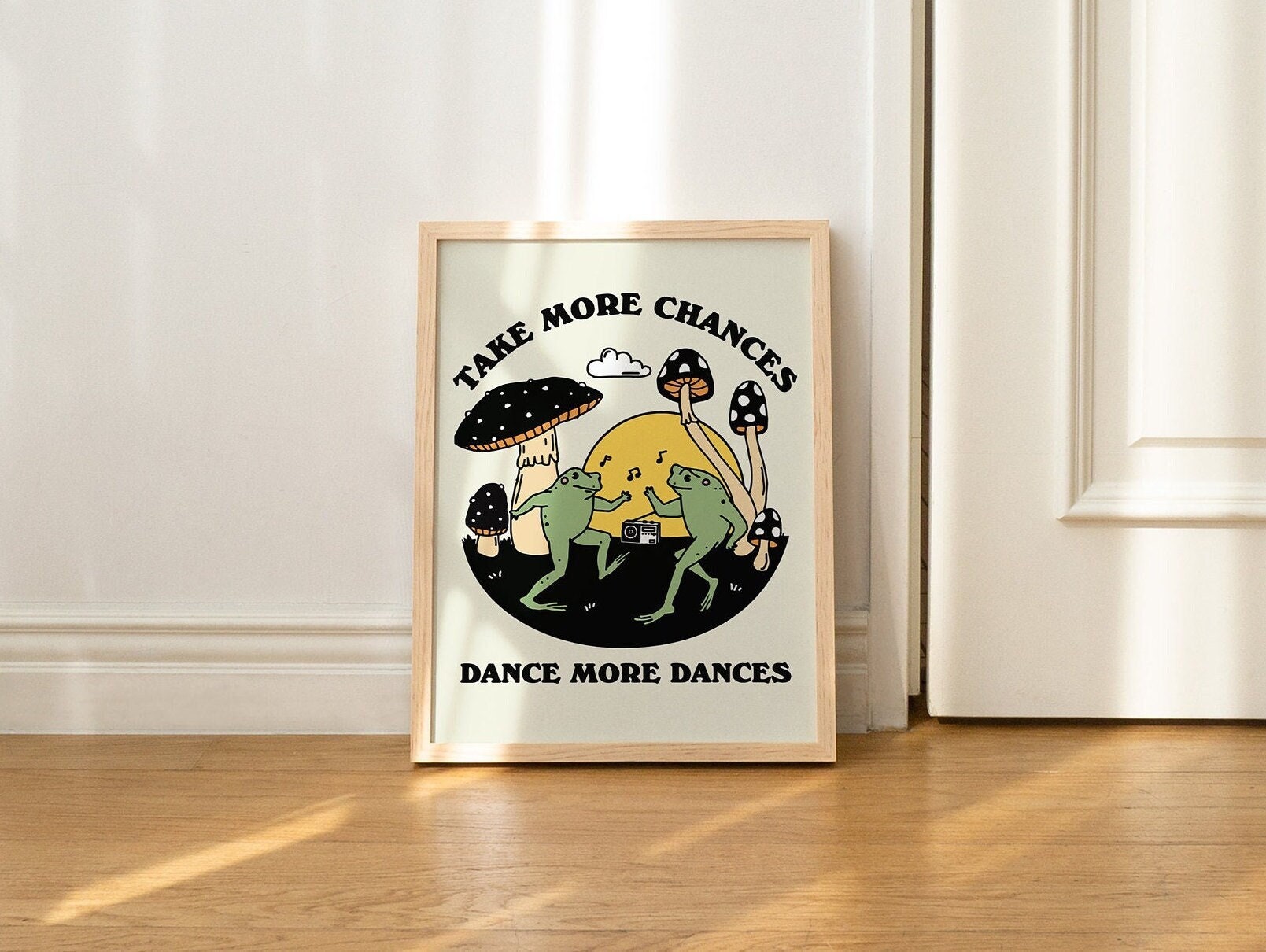 Dancing Frog Retro Print Toad and Frog Poster Prints Trendy | Etsy