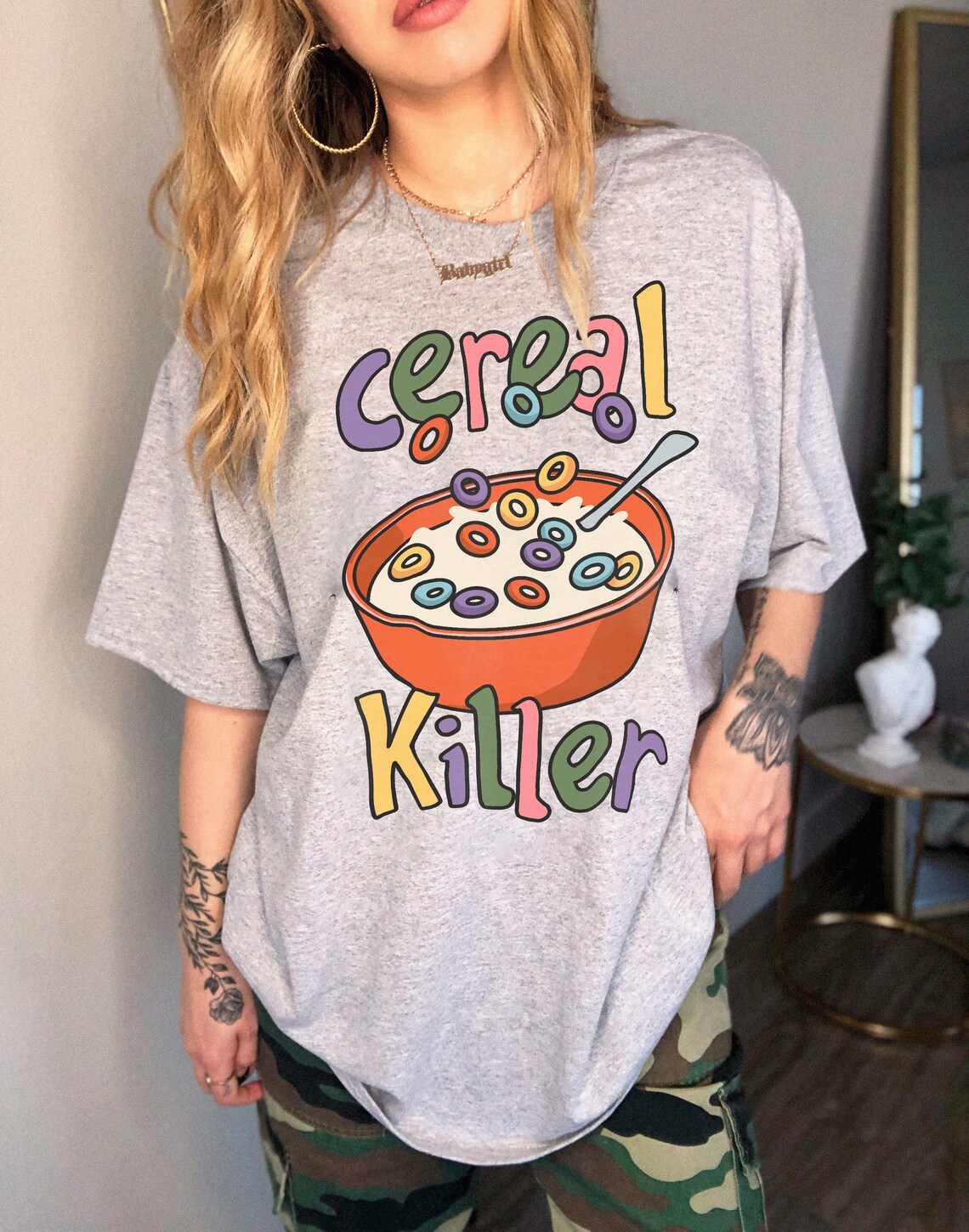 Funny Meme Tee, Cereal Killer T Shirt, Kidcore Offensive Unisex T ...