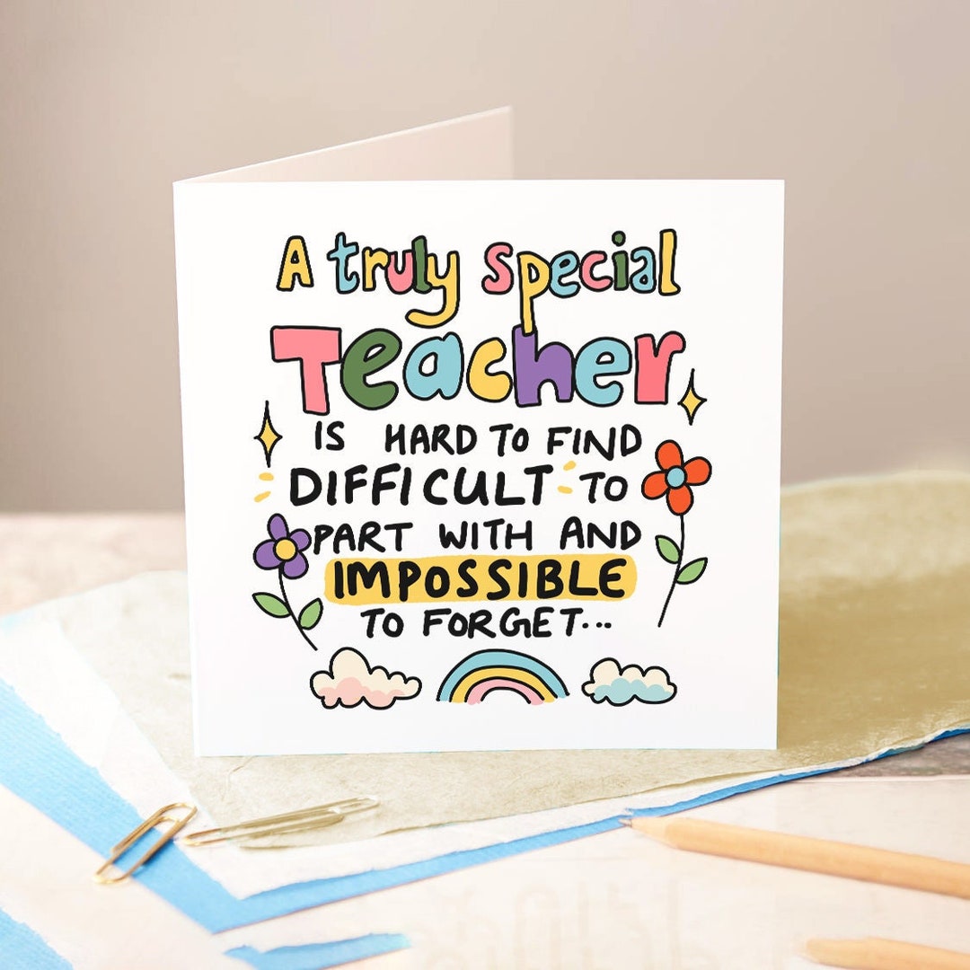 A Truly Special Teacher Thank You Card, Greeting Card for Lecturer ...