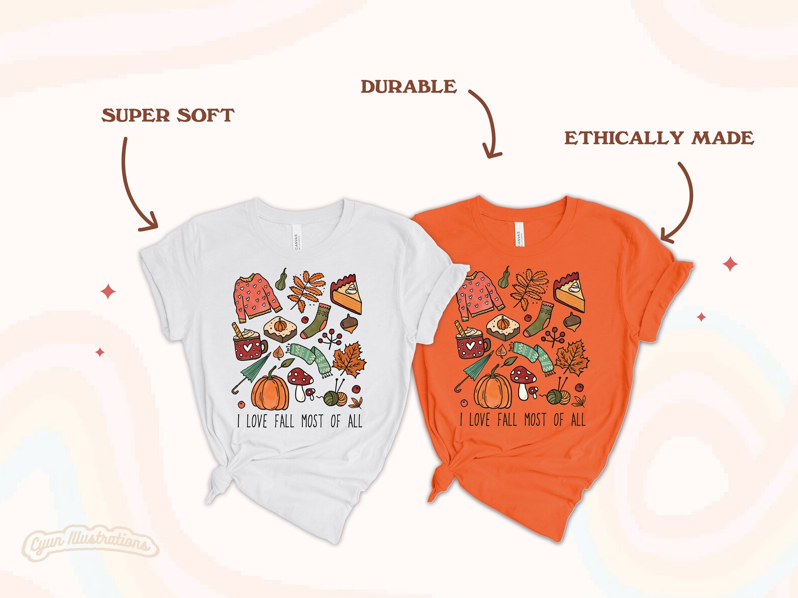 Fall Shirts for Women, Fall Favorites Tee, Women's Thanksgiving Shirt ...